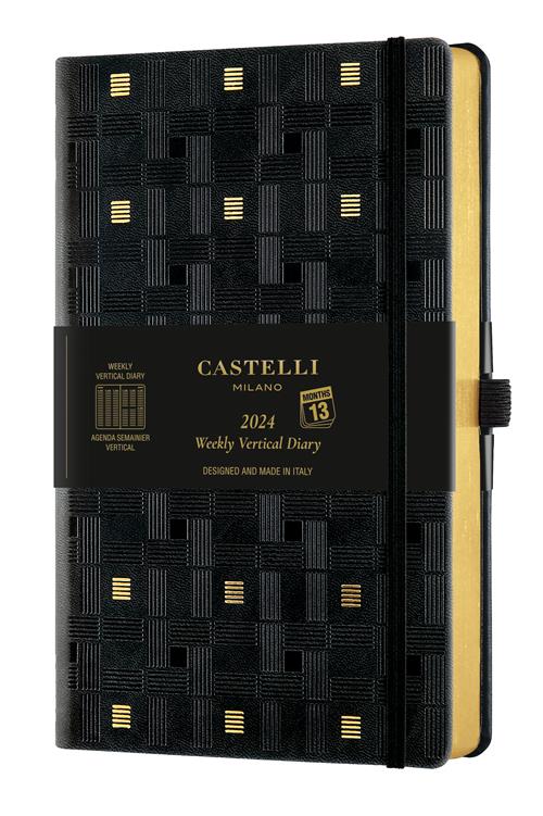 Agenda Castelli Milano WEAVING Gold Diary 2024 13x21 cm Settimanale ...