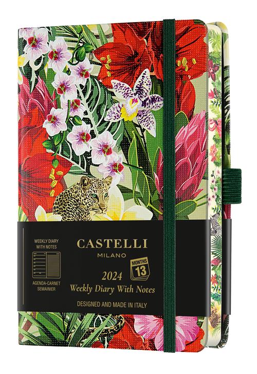 Agenda Castelli Milano EDEN Leopard Diary 2024 9x14 cm Settimanale c ...
