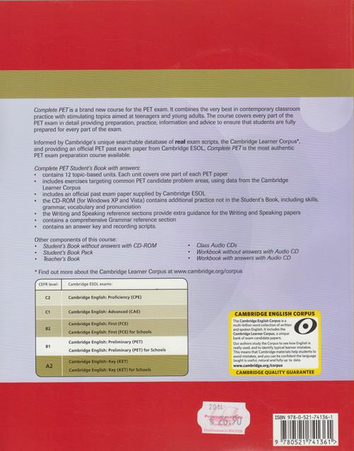 Complete Pet. Student's book. With answers. Per le Scuole superiori ...