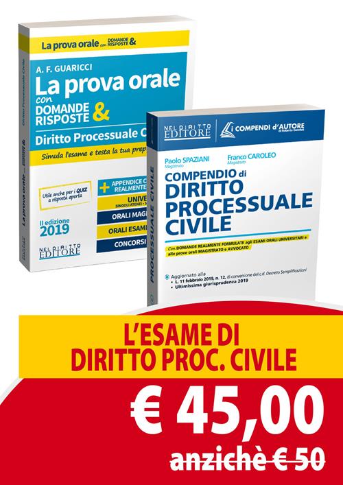 Compendio di diritto processuale civile-Diritto processuale civile. La prova orale con domande ...